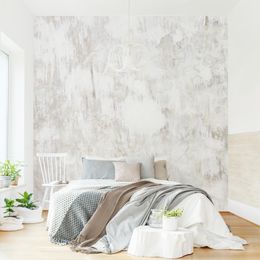 Bilderwelten Fototapete Textiltapete Stofftapete - nahtlose Tapete | Wei&szlig;e Shabby Betonwand gestrichen