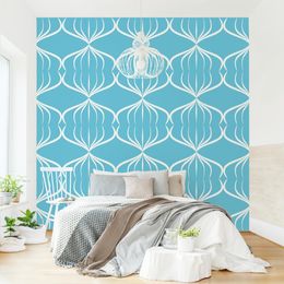Mustertapete Art Deco XXL Muster in Blau