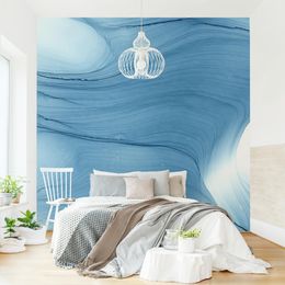 Fototapete Meliertes Mittelblau