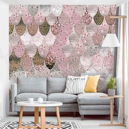 Mustertapete Meerjungfrauen Magie in Ros&eacute;beige