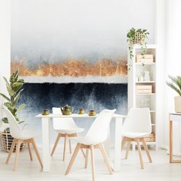 Mustertapete Goldener Horizont Aquarell