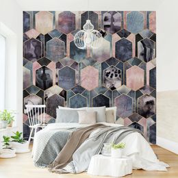 Mustertapete Art Deco Marmor Gold