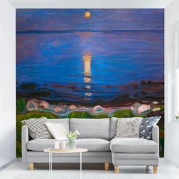 Bilderwelten Fototapete Textiltapete Stofftapete - nahtlose Tapete | Edvard Munch - Sommernacht am Meeresstrand