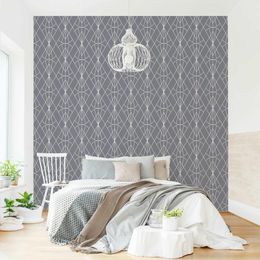 Mustertapete Art Deco Diamant Muster vor Grau XXL