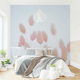 Bilderwelten Fototapete Textiltapete Stofftapete - nahtlose Tapete | Rosa Gr&auml;serspitzen