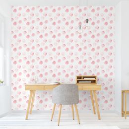 Mustertapete Aquarell Punkte Rosa