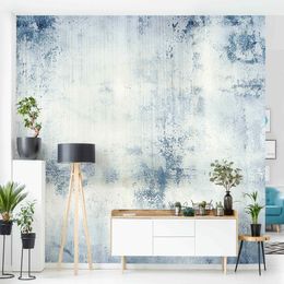 Bilderwelten Fototapete Textiltapete Stofftapete - nahtlose Tapete | Betonwand Shabby Putz Blau