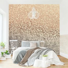 Mustertapete Goldene Glitzerlandschaft