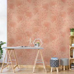 Mustertapete Zarte Zweige in Rosegold