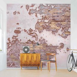 Fototapete Backsteinwand Rustikal Shabby Putz