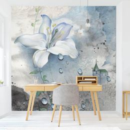 Fototapete Blumen Tr&auml;nen einer Lilie