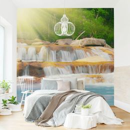 Fototapete Natur Wasserfall Lichtung