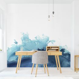 Fototapete Welle Aquarell Blau I