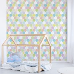 Mustertapete No.YK52 Sechseck Pastell