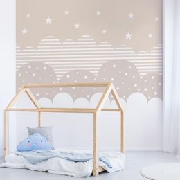 Fototapete Wolken und Sterne - beige