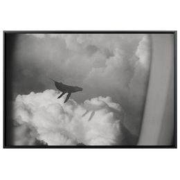 Leinwandbild Fliegender Wal in den Wolken