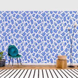 Bilderwelten Fototapete Matisse - Blaue Bl&auml;tter Muster