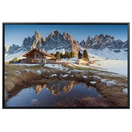 Leinwandbild Bergh&uuml;tte
