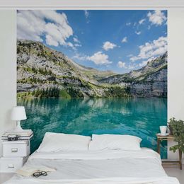 Bilderwelten Fototapete Textiltapete Stofftapete - nahtlose Tapete | Traumhafter Bergsee