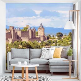 Bilderwelten Fototapete Textiltapete Stofftapete - nahtlose Tapete | Burg im Gr&uuml;nen