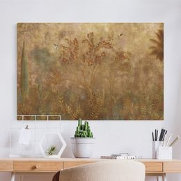 Leinwandbild Waldlichtung mit Orangenbaum bei Tag