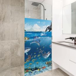 Folie Duschsichtschutz Unterwasserwelt mit Tieren