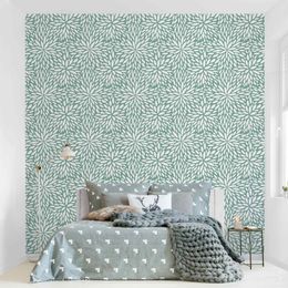 Bilderwelten Fototapete Textiltapete Stofftapete - nahtlose Tapete | Nat&uuml;rliches Muster Blumen in Mint