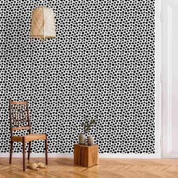 Mustertapete Schwarze Tusche Polkadots
