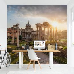 Bilderwelten Fototapete Textiltapete Stofftapete - nahtlose Tapete | Forum Romanum bei Sonnenaufgang