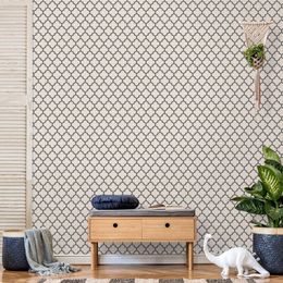 Mustertapete Marokkanisches Muster mit Ornamenten Grau