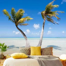 Bilderwelten Fototapete Textiltapete Stofftapete - nahtlose Tapete | Urlaub unter Palmen