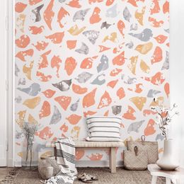 Mustertapete Terrazzo Muster Lagerfeuer Aquarell