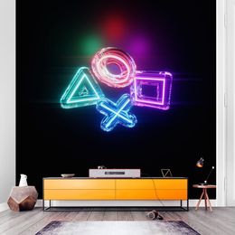 Fototapete Neon Kreis Quadrat Dreieck X