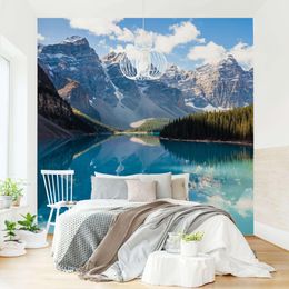 Bilderwelten Fototapete Textiltapete Stofftapete - nahtlose Tapete | Kristallklarer Bergsee