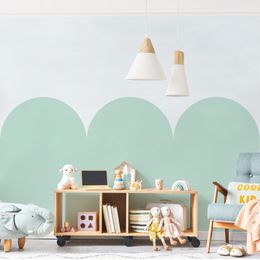 Fototapete - Halbkreisbord&uuml;re gro&szlig; gr&uuml;n - Vliestapete Digital Art Wandtapete gr&uuml;n Geometrisch Kinderzimmer Baby M&auml;dchen Jungen
