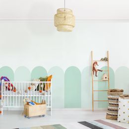 Bilderwelten Fototapete Halbkreisbord&uuml;re mittel gr&uuml;n Mix