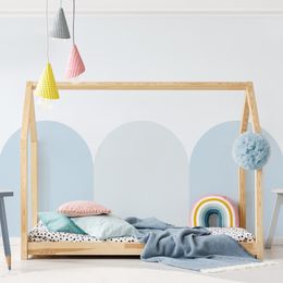 Fototapete - Halbkreisbord&uuml;re gro&szlig; blau Mix - Vliestapete Digital Art Wandtapete blau Geometrisch Kinderzimmer Baby M&auml;dchen Jungen