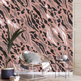 Mustertapete Tigerstreifen in Marmor und Gold