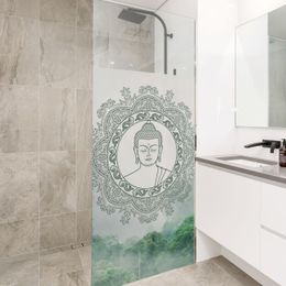 Folie Duschsichtschutz Buddha Mandala im Nebel
