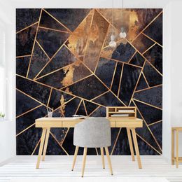 Mustertapete Onyx mit Gold