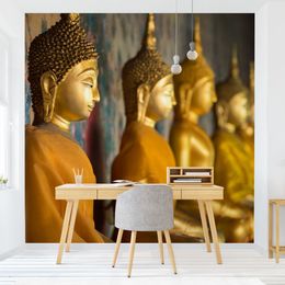 Fototapete Goldene Buddha Statuen