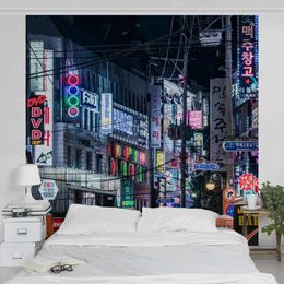 Bilderwelten Fototapete Textiltapete Stofftapete - nahtlose Tapete | Nachtleben von Seoul
