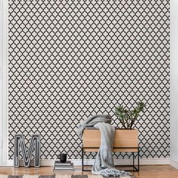 Mustertapete Marokkanisches Muster mit Ornamenten Schwarz