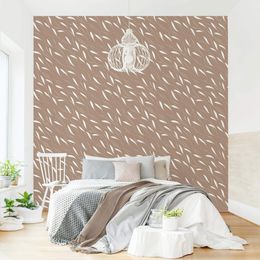 Bilderwelten Fototapete Textiltapete Stofftapete - nahtlose Tapete | Nat&uuml;rliches Muster Windhauch auf Beige