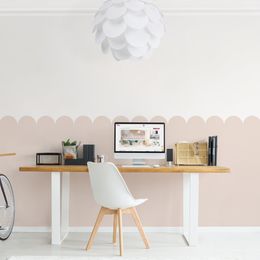 Fototapete - Halbkreisbord&uuml;re klein beige - Vliestapete Digital Art Wandtapete beige Geometrisch Kinderzimmer Baby M&auml;dchen Jungen
