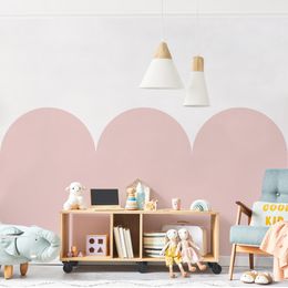 Fototapete - Halbkreisbord&uuml;re gro&szlig; rosa - Vliestapete Digital Art Wandtapete rosa Geometrisch Kinderzimmer Baby M&auml;dchen Jungen