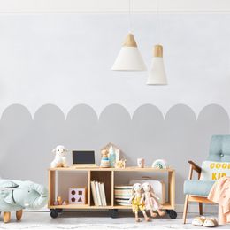 Bilderwelten Fototapete Vliestapete Abstrakt Wandtapete grau - Halbkreisbord&uuml;re mittel grau - Geometrisch Wohnzimmer Schlafzimmer