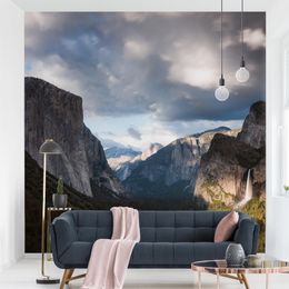Bilderwelten Fototapete Textiltapete Stofftapete - nahtlose Tapete | Wolken &uuml;ber Berglandschaft