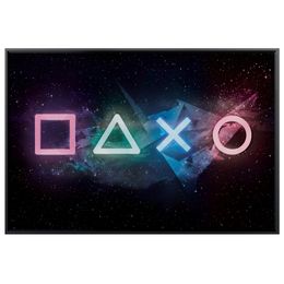 Leinwandbild Controller Symbole in ferner Galaxie