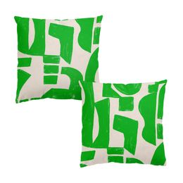 Dekokissen 2er Set Geometrische Formen - Gr&uuml;n Duo